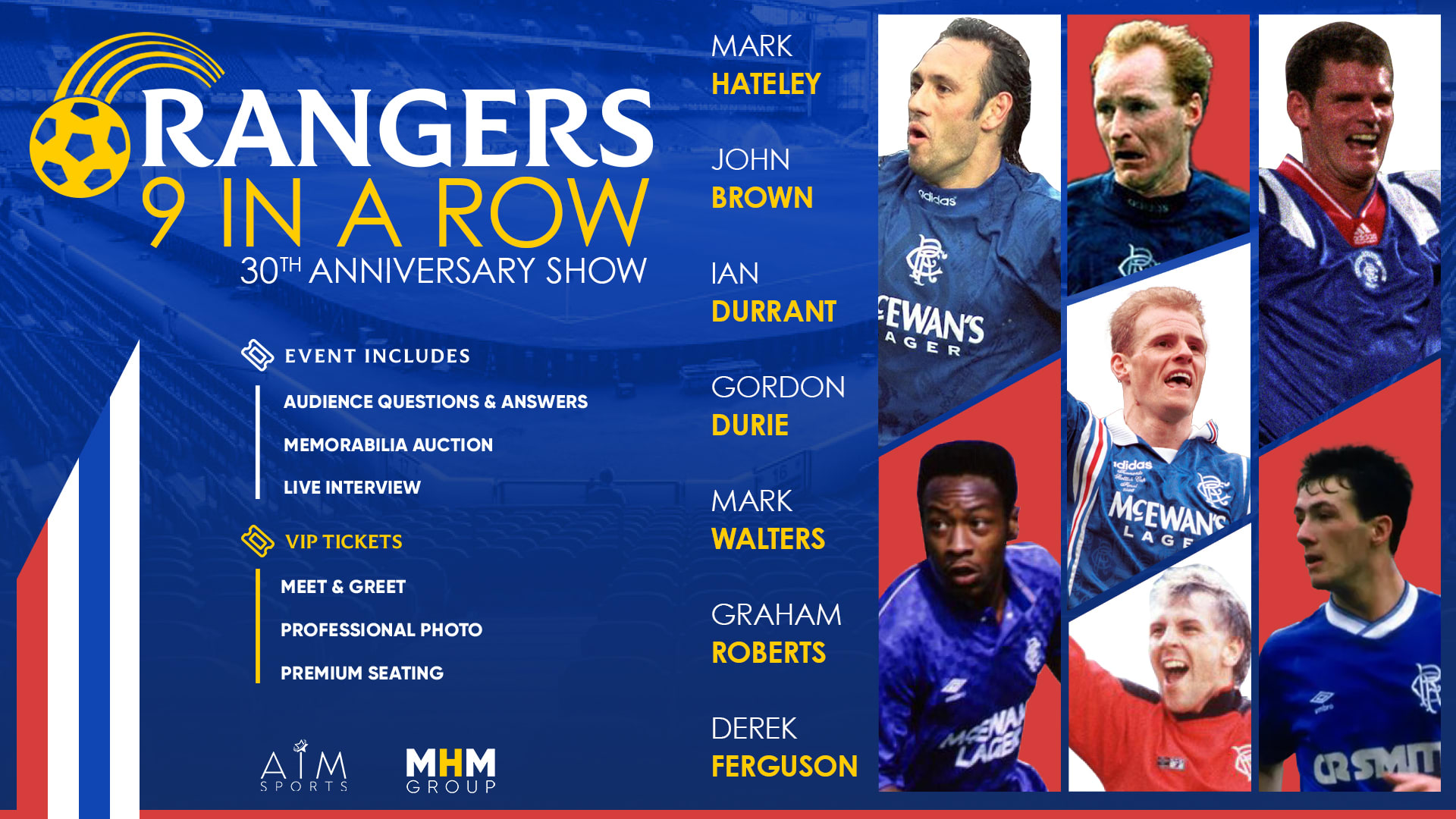 An Evening with Rangers Legends - 9 In A Row Anniversary Show Tickets | King's Theatre, Glasgow ...